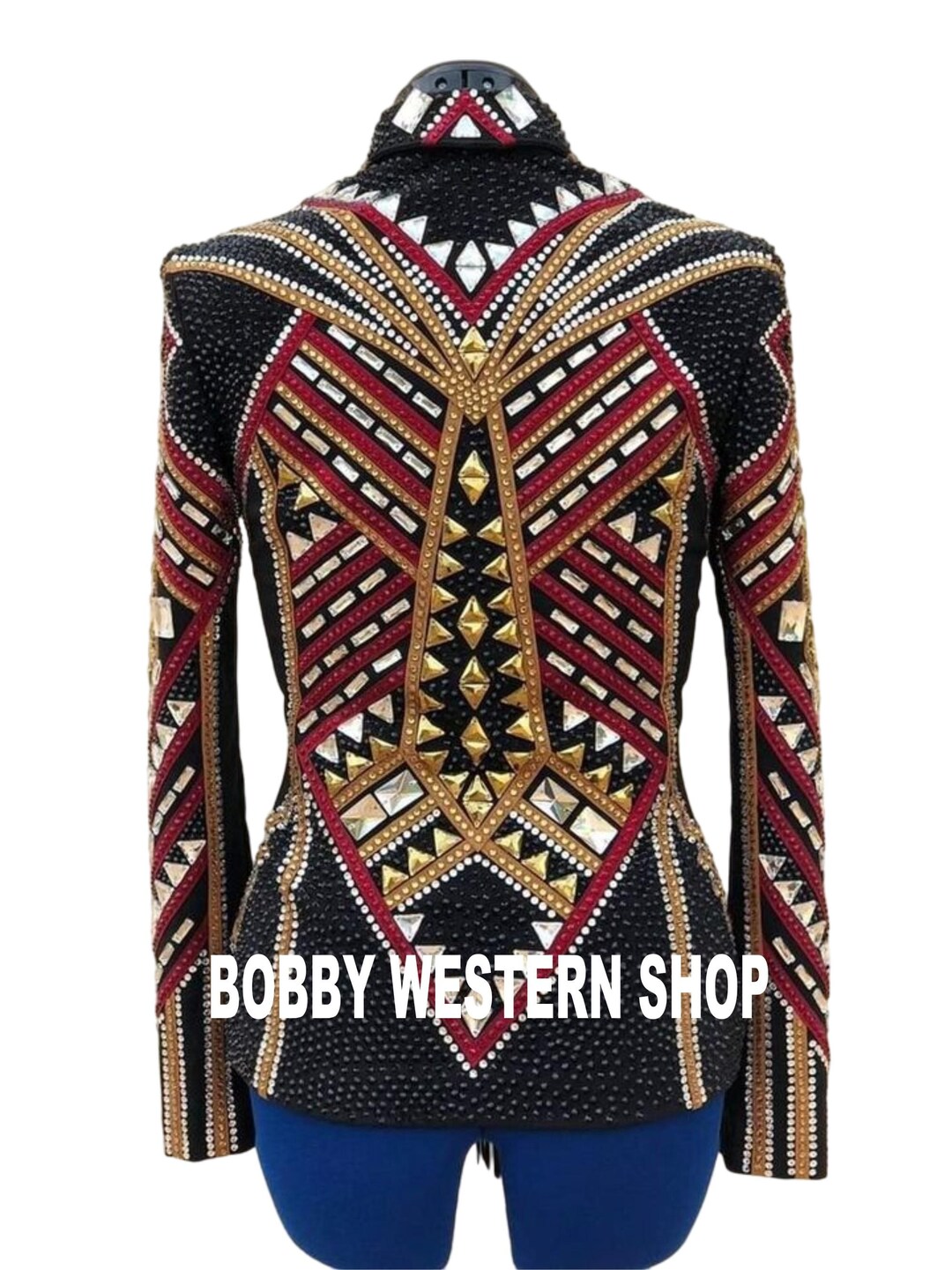 Western Women Gold and Red With Black Base Show Jacket Show Wear Dress ...