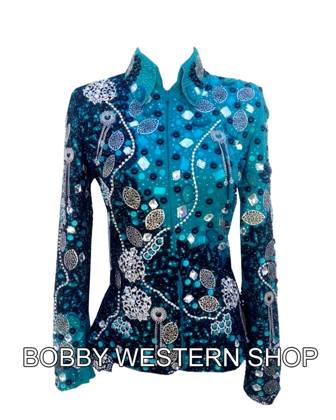 Western Show Jacket Navy Blue and Silver With Blue Base Rodeo Queen ...