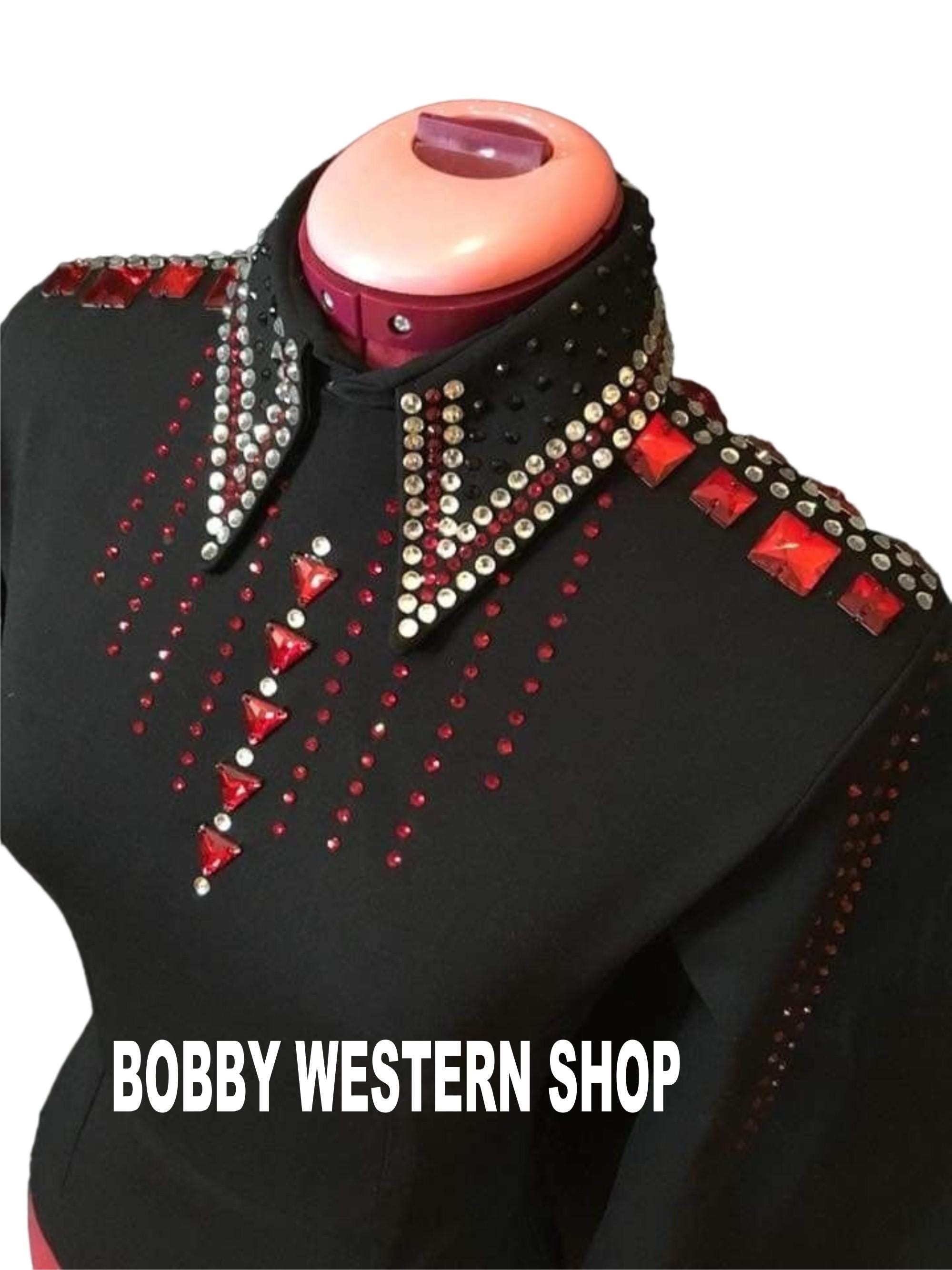 Custom Made Red and White With Black Base Crotch Top Western Show ...