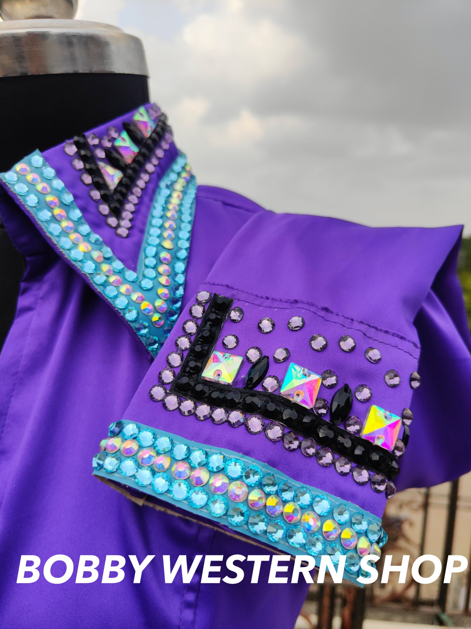 Western VIOLET Show Shirt for Rodeo Queen Dress Horse Riding - Etsy