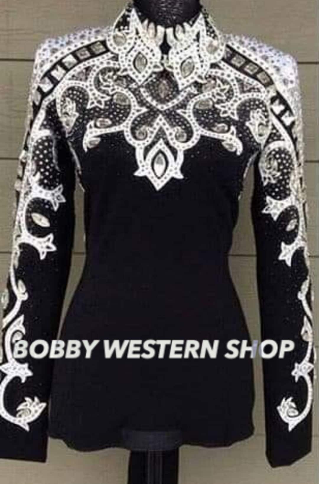 Western Pleasure Show Shirt , Custom Made Silver & White Show Jacket ...