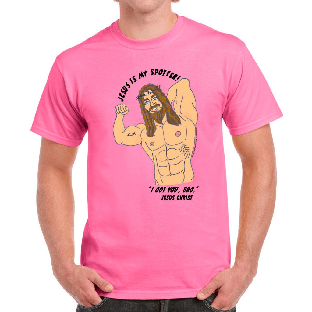 Jesus is My Spotter! Muscular Jesus Christ Weightlifting Gym Bro Funny ...