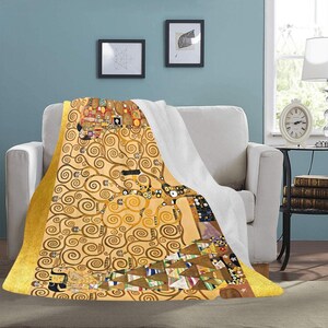 Gustav Klimt's Tree of Life Ultra-soft Micro Fleece Blanket, 60" X 80 ...