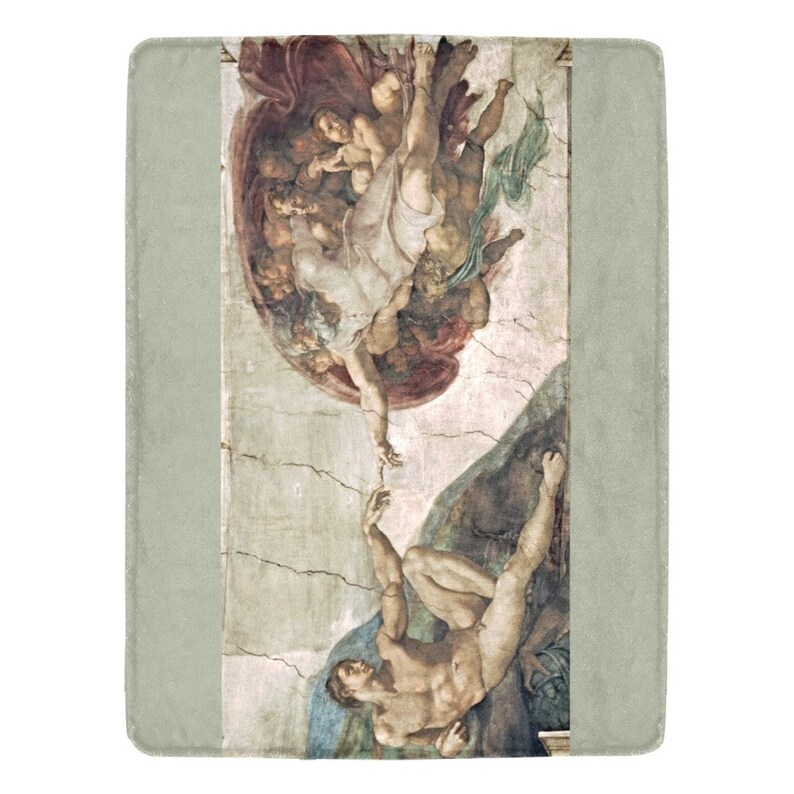 Michelangelo Creation of Adam Sistine Chapel Ultra-soft Micro Fleece ...