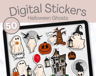 Cute Ghost Stickers Halloween Stickers for iPad Digital - Etsy