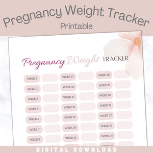 Pregnancy Weight Tracker Printable Healthy Baby Weight Gain Log for ...