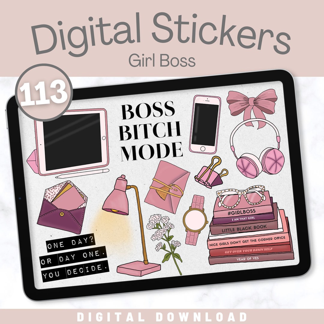 GIRL BOSS Digital Stickers for Goodnotes, Noteshelf, Notability, Xodo ...