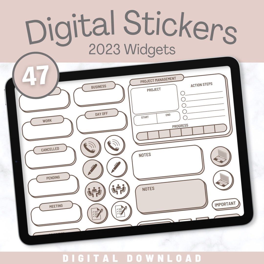 OFFICE WORK WIDGETS for Planners and Journals Digital Stickers - Etsy
