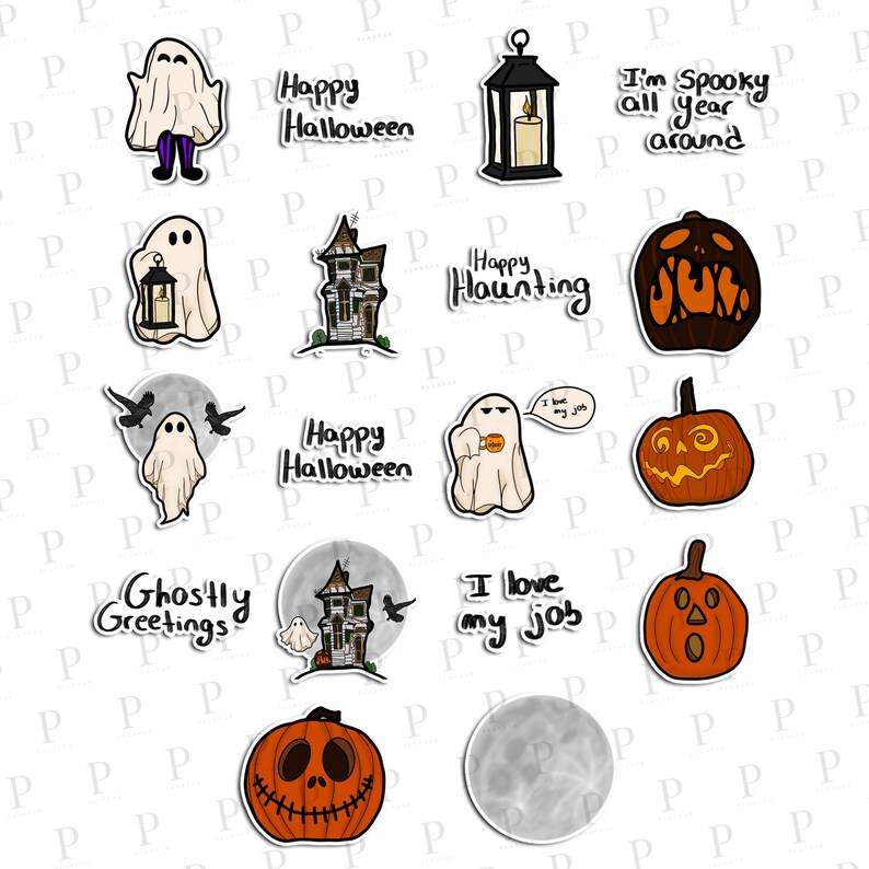 HALLOWEEN GHOSTS Digital Stickers for Goodnotes Notability - Etsy