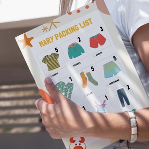 Kids Visual Packing List, 4 Printable Canva Editable Travel Checklist ...