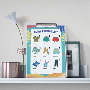 Kids Visual Packing List, 4 Printable Canva Editable Travel Checklist ...