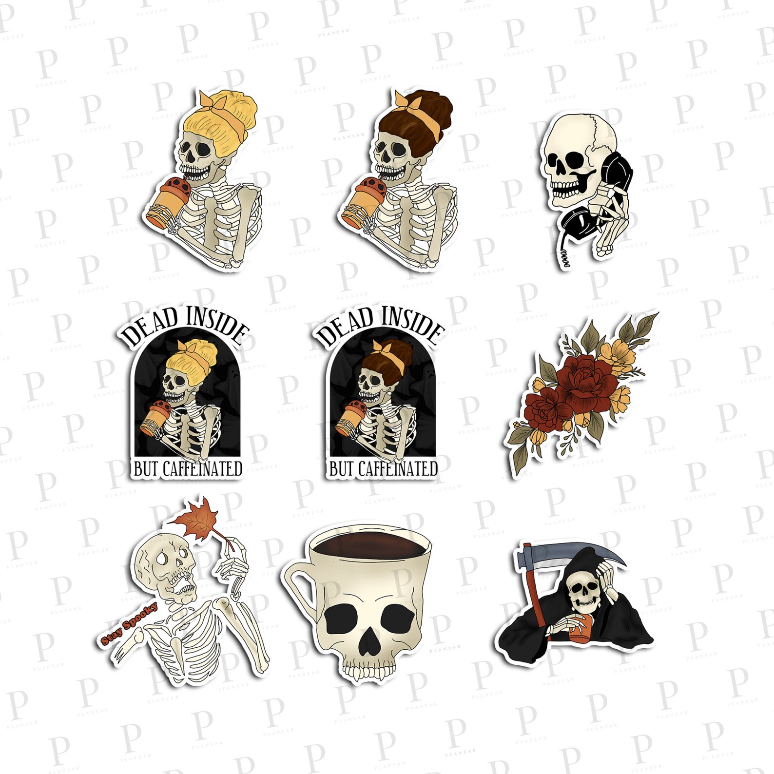 HALLOWEEN SKELETONS Digital Stickers for Goodnotes - Etsy