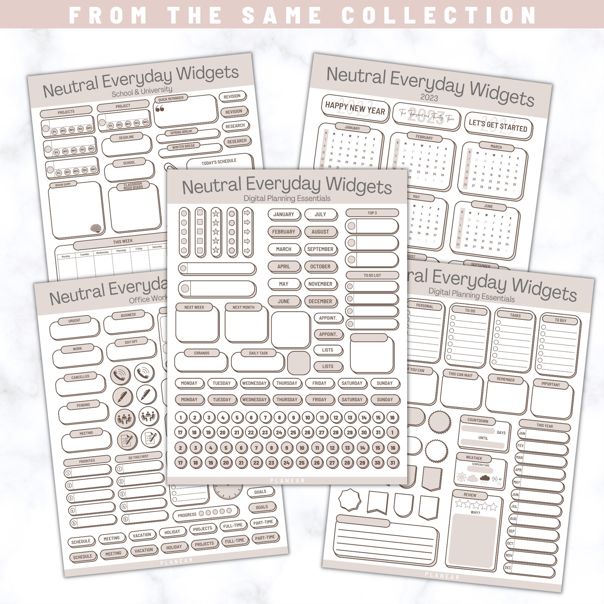 OFFICE WORK WIDGETS for Planners and Journals Digital Stickers - Etsy