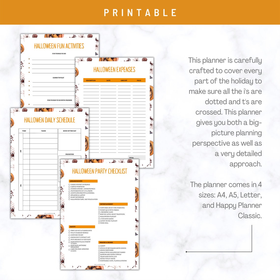 HALLOWEEN PLANNER Printable A4 A5 Letter Hpclassic - Etsy