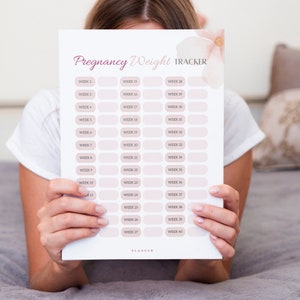 Pregnancy Weight Tracker Printable Healthy Baby Weight Gain Log for ...