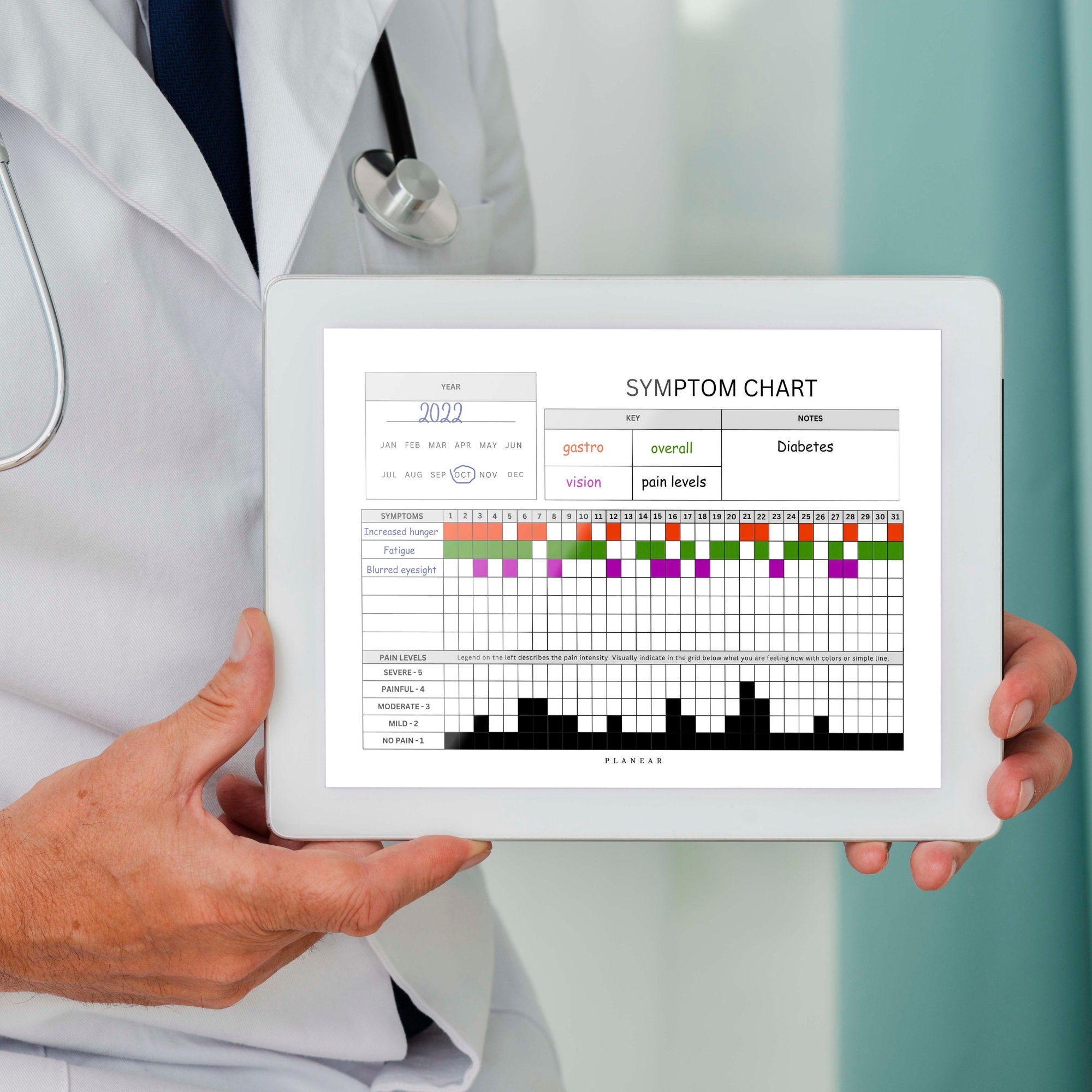 SYMPTOM and PAIN CHART Printable A4/a5/letter Monthly - Etsy