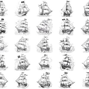 100+ Pirate Ship Tattoo Procreate Stamps, Brushes for Procreate ...