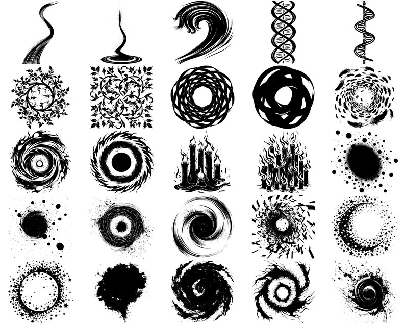 Whirling Patterns SVG Bundle, Set of 100, Instant Digital Download, Png ...