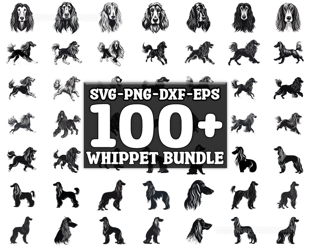Whippet SVG Bundle, Set of 100, Instant Digital Download, Png, Svg, Eps ...