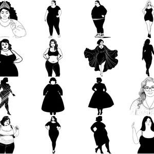 Plus Size Woman SVG Bundle, Set of 100, Instant Digital Download, Png ...
