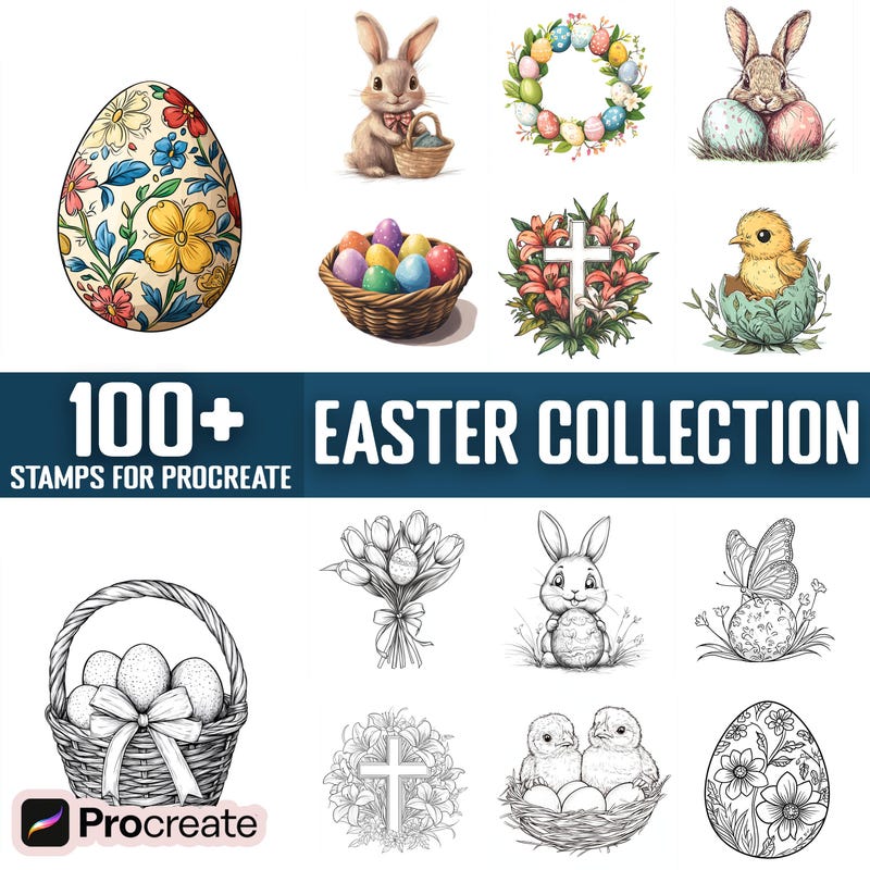 Easter Digital Stamp - Etsy
