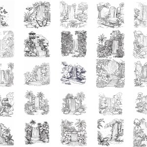 100+ Waterfall in Jungle Procreate Stamps, Brushes for Procreate ...