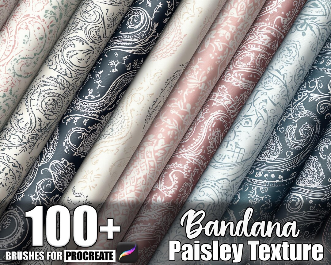 100+ Bandana Paisley Procreate Textures, Brushes for Procreate, Instant ...