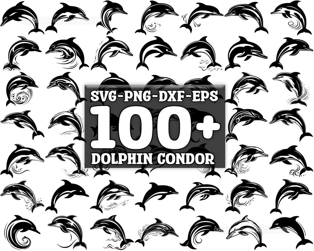 Dolphin Condor SVG Bundle, Set of 100, Instant Digital Download, Png ...