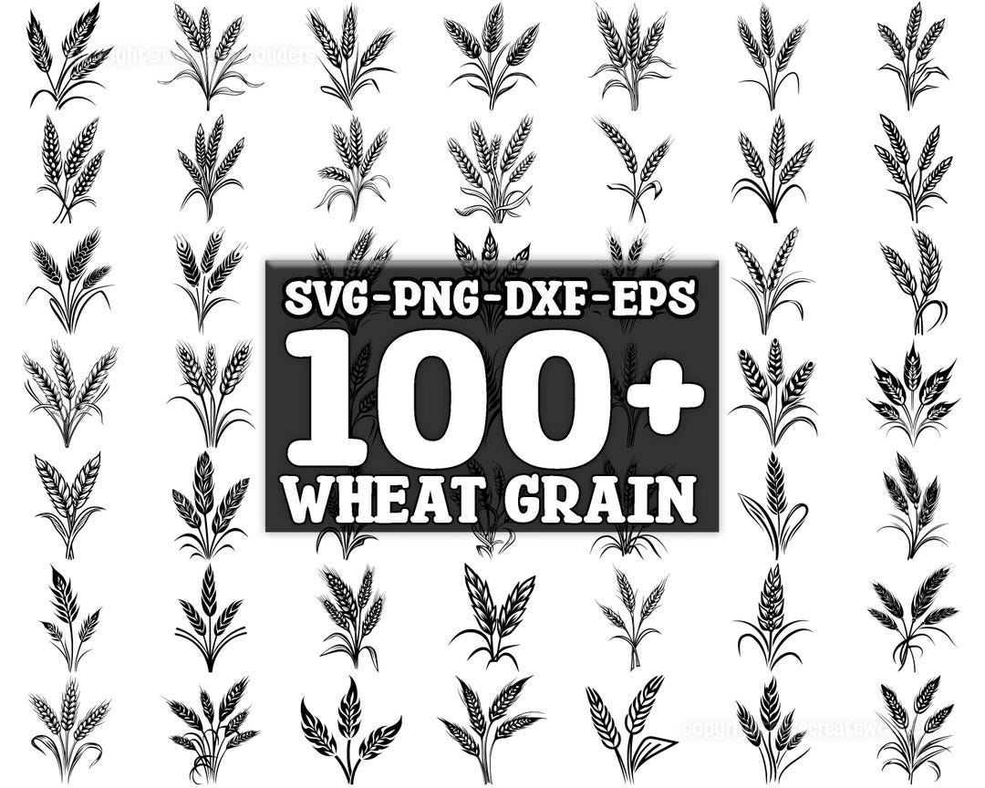 Wheat Grain SVG Bundle, Set of 100, Instant Digital Download, Png, Svg ...
