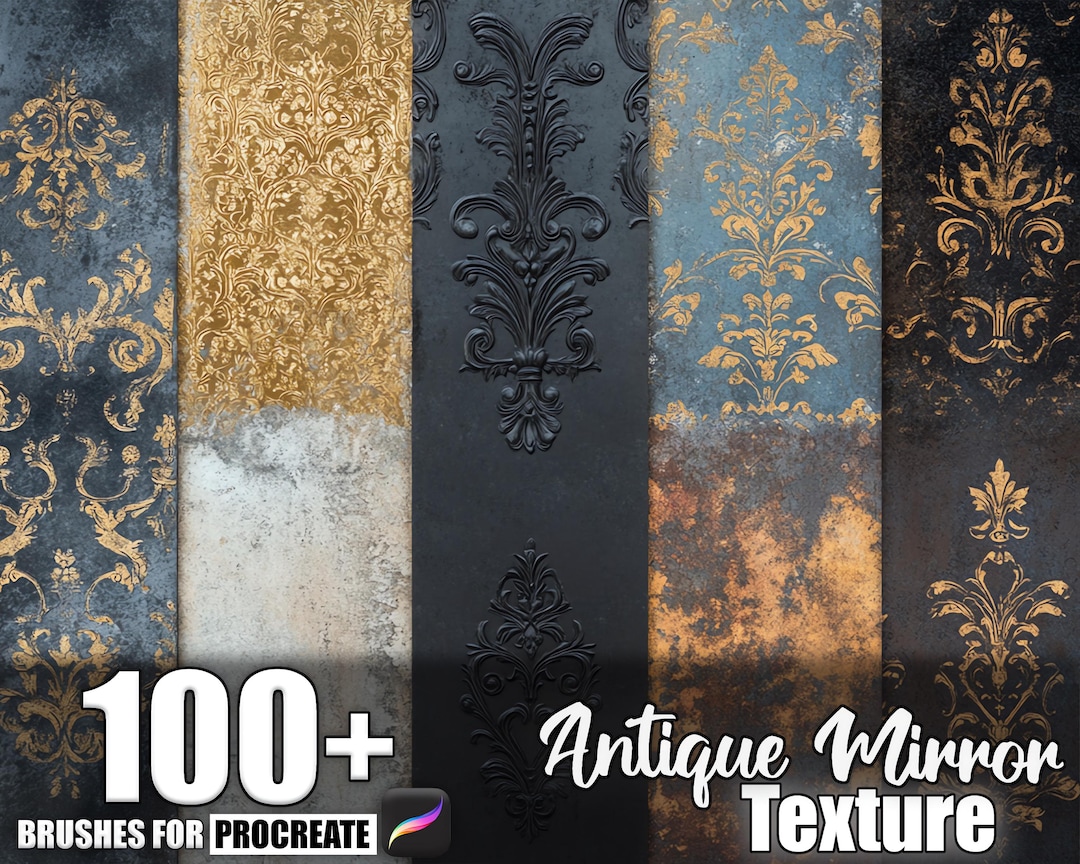 100+ Antique Mirror Procreate Textures, Brushes for Procreate, Instant ...