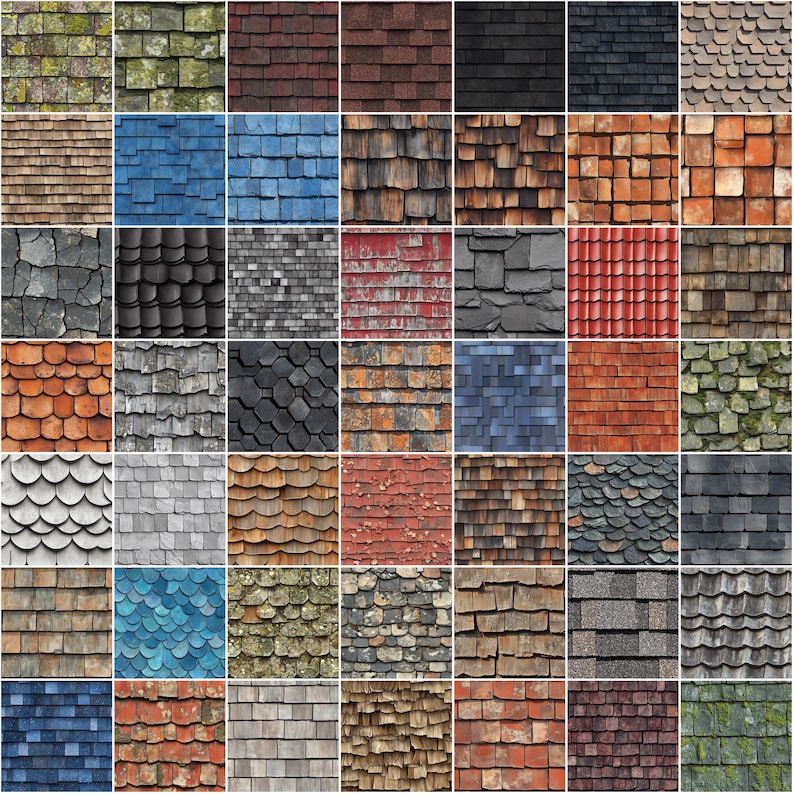 100+ Roof Shingles Procreate Textures, Brushes for Procreate, Instant ...