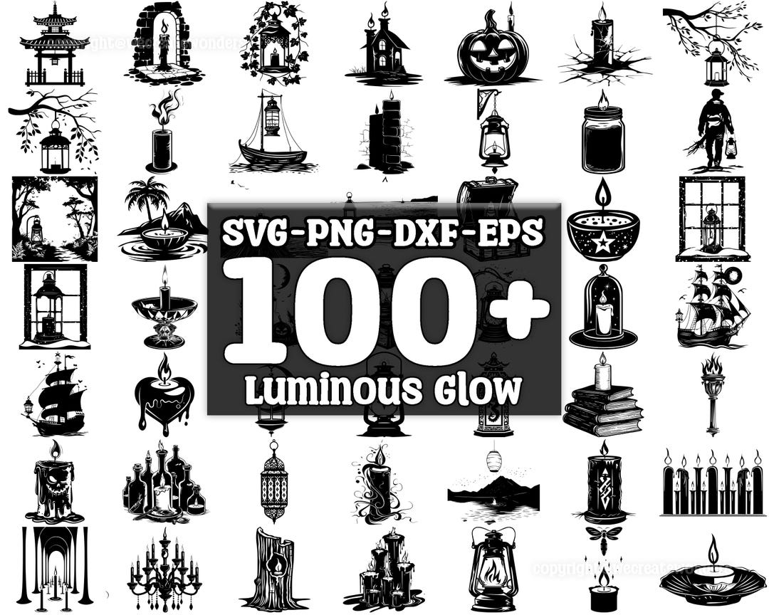 Luminous Glow SVG Bundle, Set of 100, Instant Digital Download, Png ...