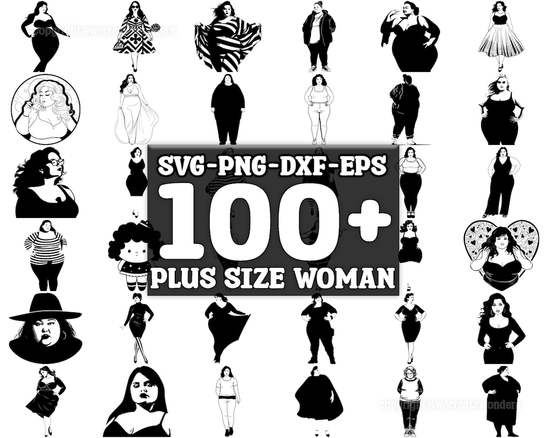 Plus Size Woman SVG Bundle, Set of 100, Instant Digital Download, Png ...