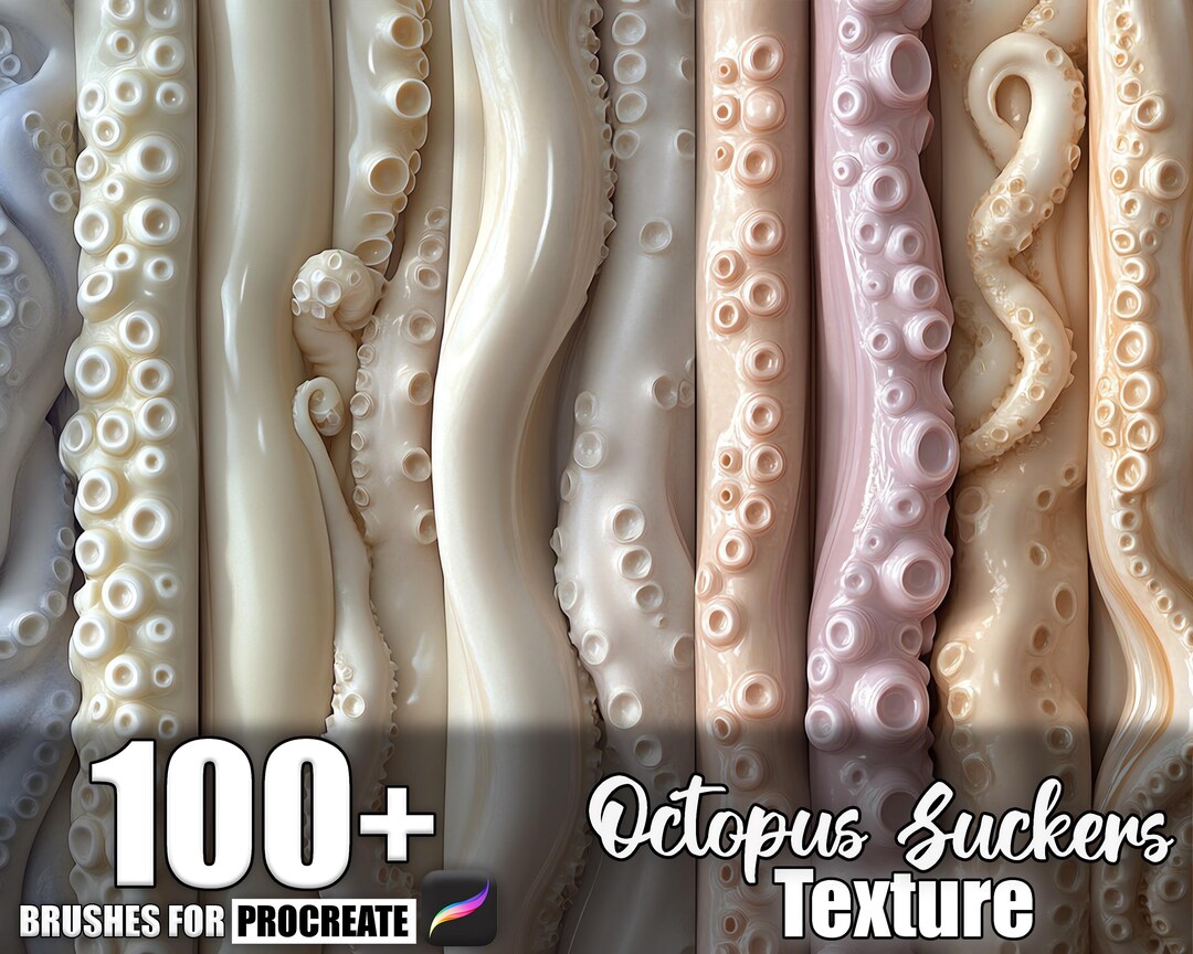 100+ Octopus Suckers Procreate Textures, Brushes for Procreate, Instant ...