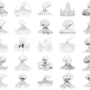 100+ Volcano Scene Procreate Stamps, Brushes for Procreate, Instant ...