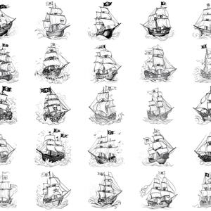 100+ Pirate Ship Tattoo Procreate Stamps, Brushes for Procreate ...