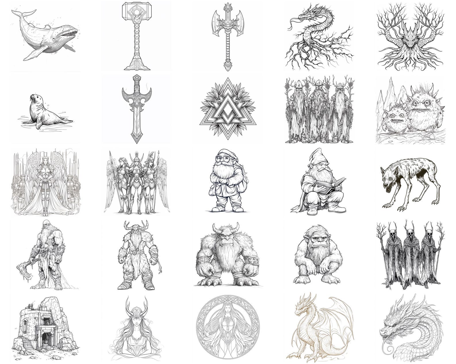 100+ Nordic Mythical Creatures Procreate Stamps, Brushes for Procreate ...