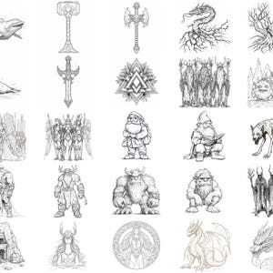 100+ Nordic Mythical Creatures Procreate Stamps, Brushes for Procreate ...