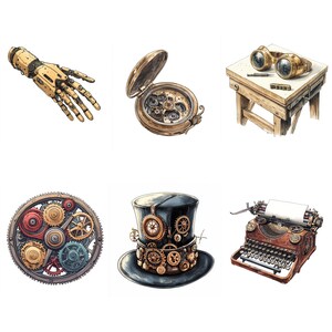 100+ Steampunk World Procreate Stamps, Brushes for Procreate, Instant ...
