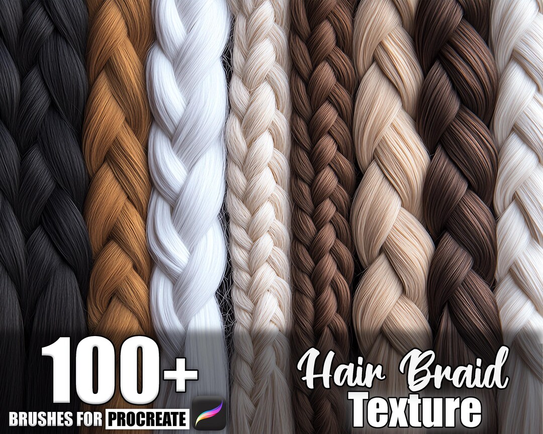 100+ Hair Braid Close-up Procreate Textures, Brushes for Procreate ...