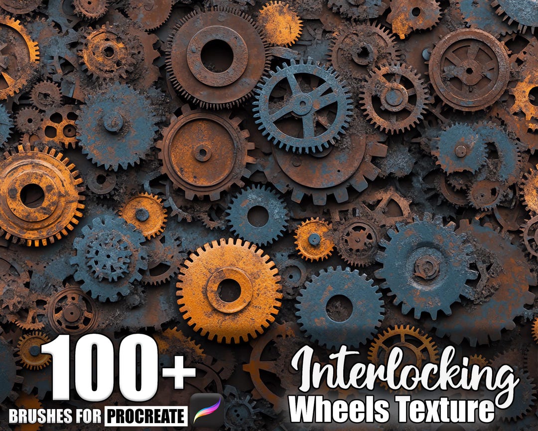 100+ Interlocking Cog Wheels Procreate Textures, Brushes for Procreate ...