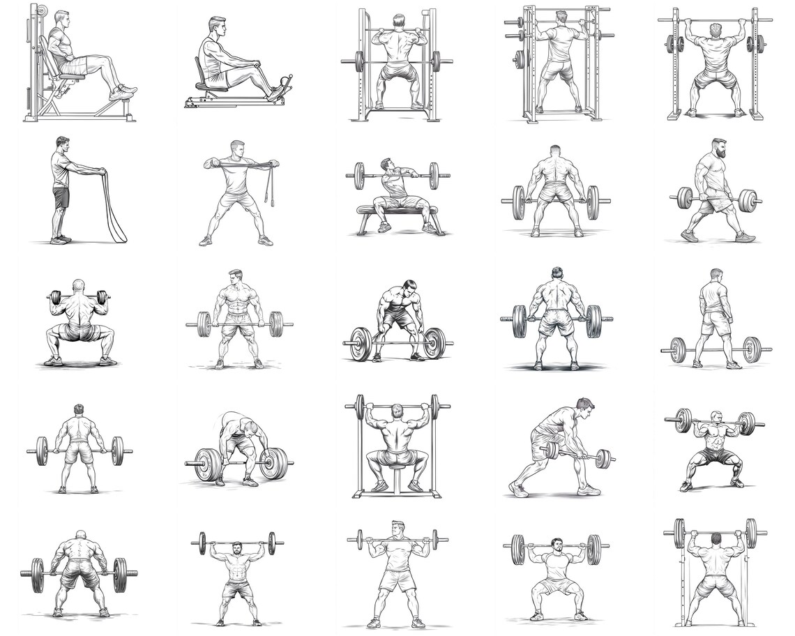 100+ Man Lifting Weights Procreate Stamps, Brushes for Procreate ...