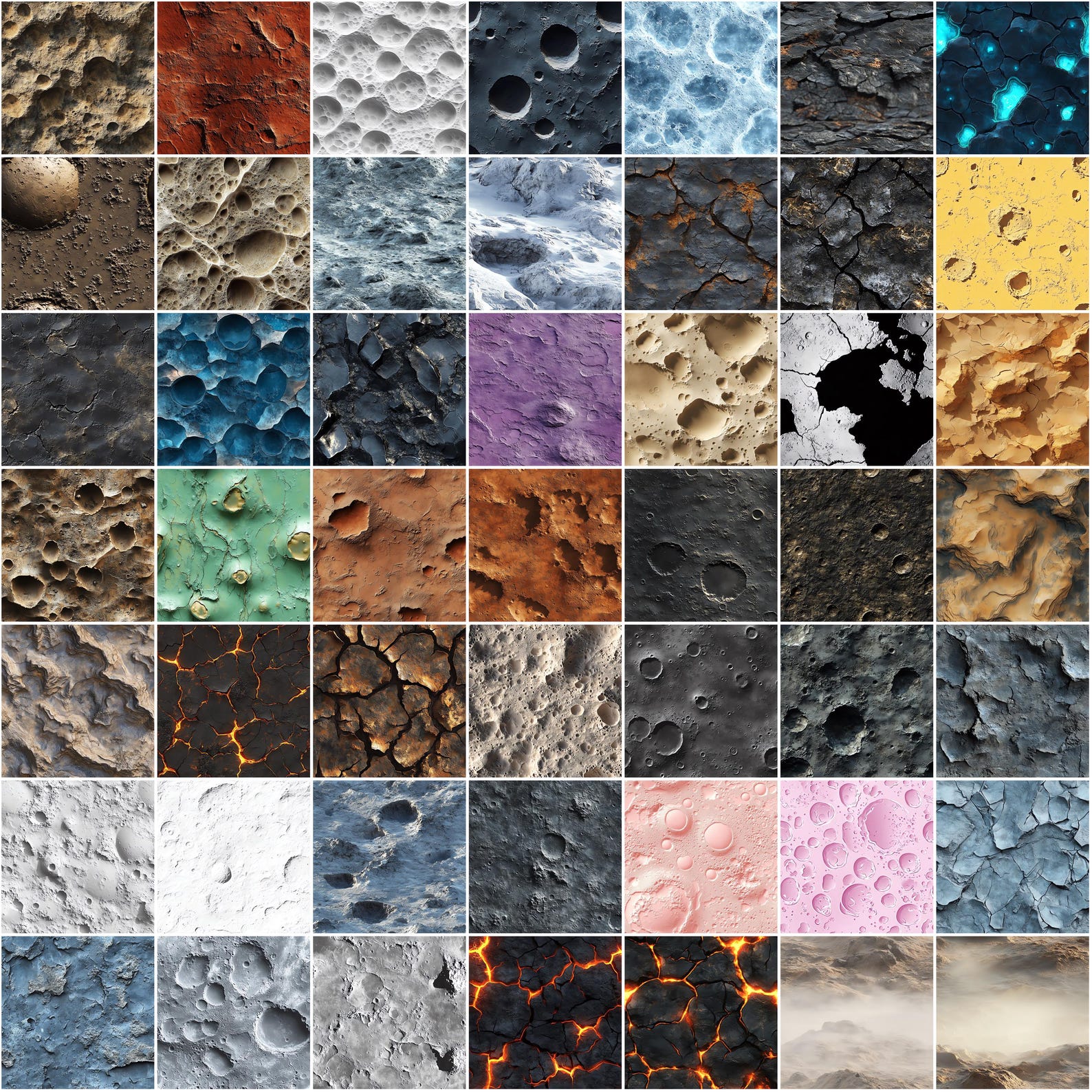 100+ Cratered Planet Procreate Textures, Brushes for Procreate, Instant ...