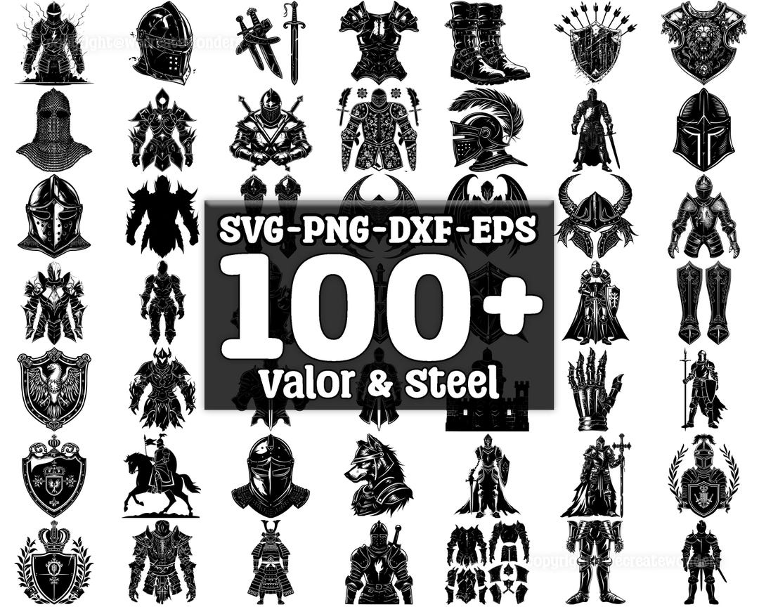 Valor & Steel SVG Bundle, Set of 100, Instant Digital Download, Png ...