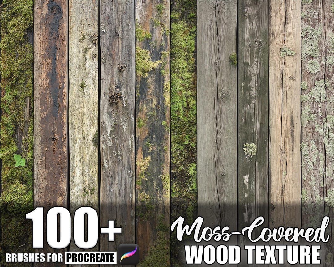 100+ Moss Covered Wood Procreate Textures, Brushes for Procreate ...
