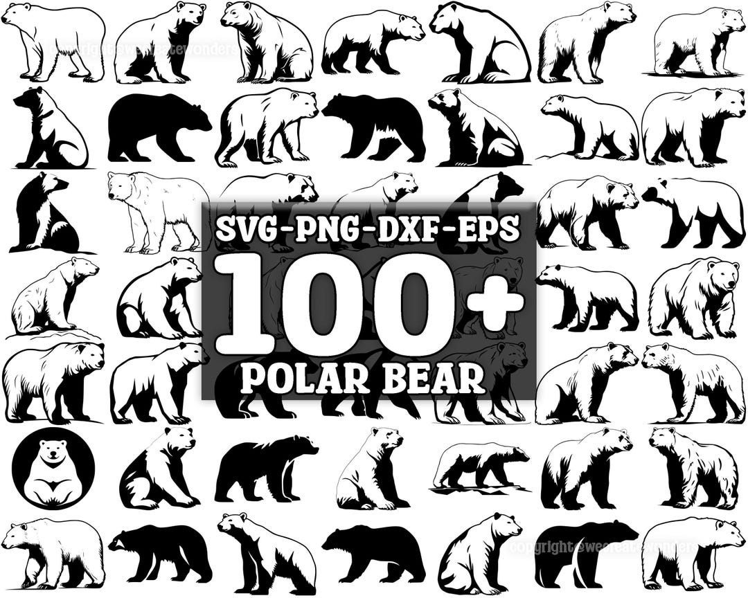 Polar Bear SVG Bundle, Set of 100, Instant Digital Download, Png, Svg ...