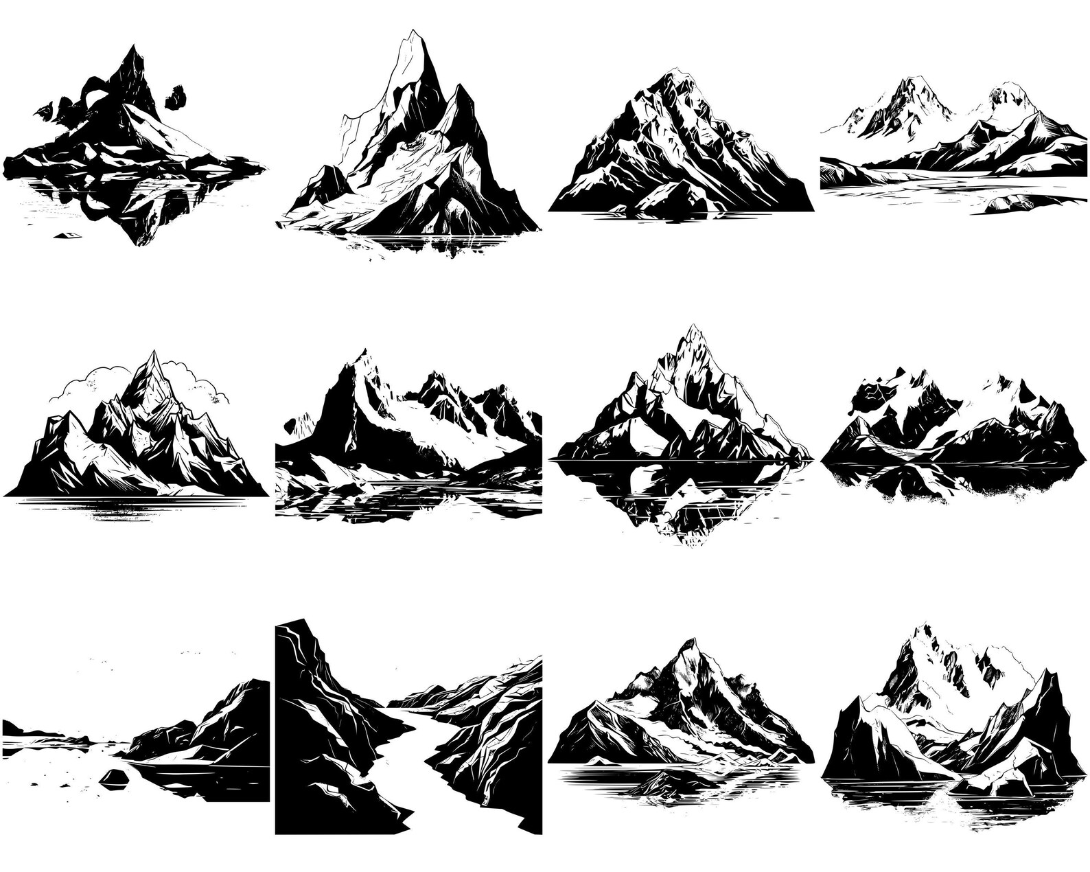 Ice Glacier SVG Bundle, Set of 100, Instant Digital Download, Png, Svg ...