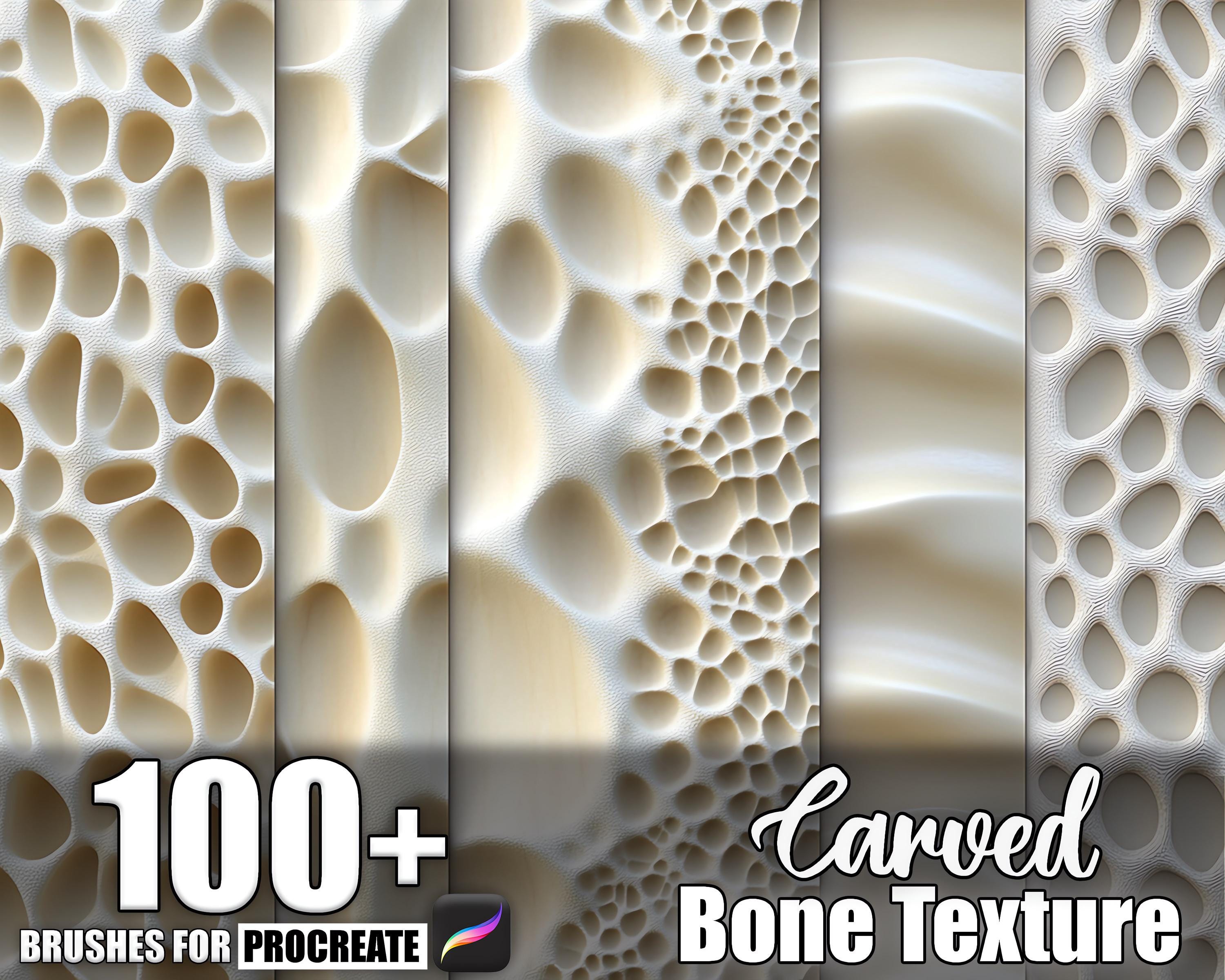 100+ Carved Bone Procreate Textures, Brushes for Procreate, Instant ...
