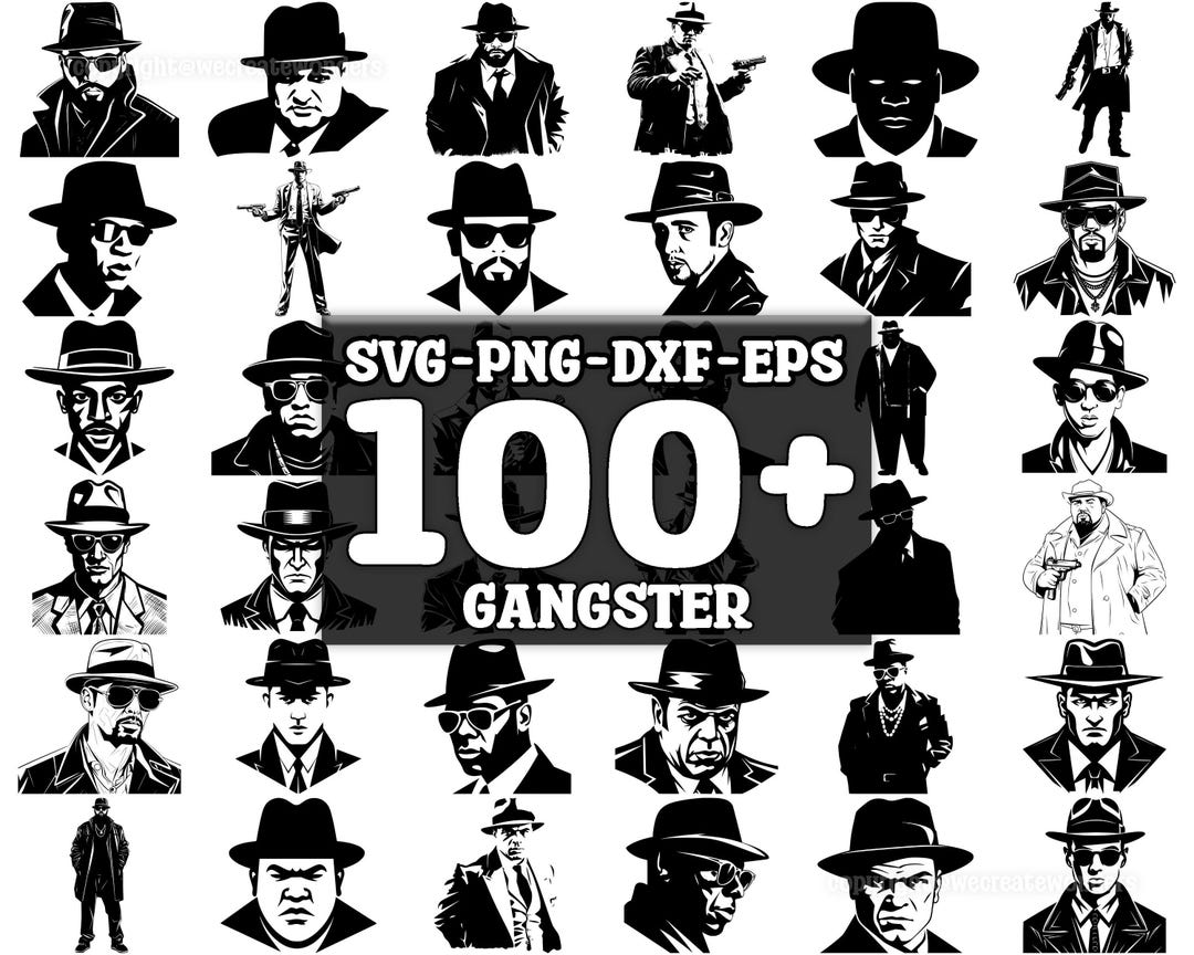 Gangster SVG Bundle, Set of 100, Instant Digital Download, Png, Svg ...