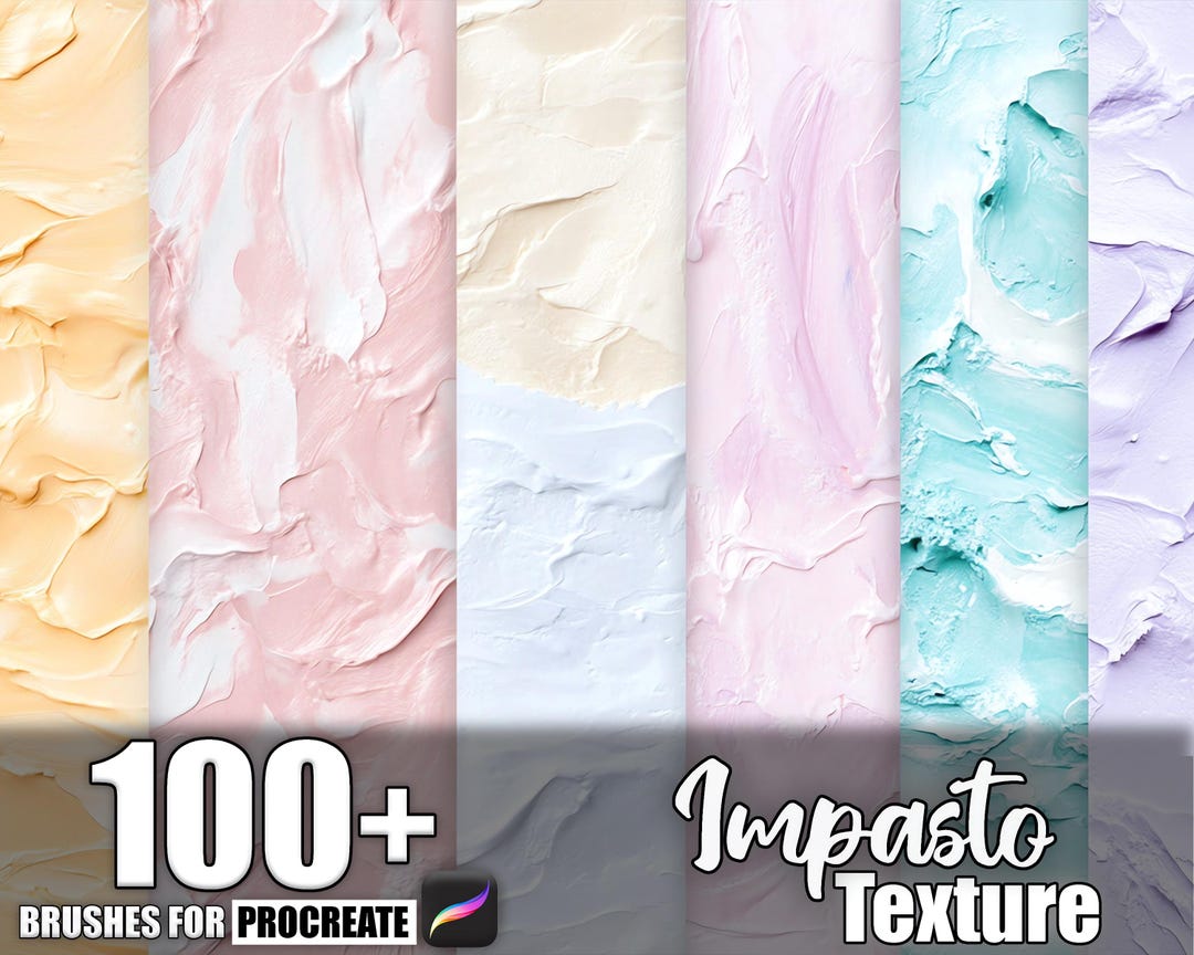 100+ Impasto Texture Procreate Textures, Brushes for Procreate, Instant ...